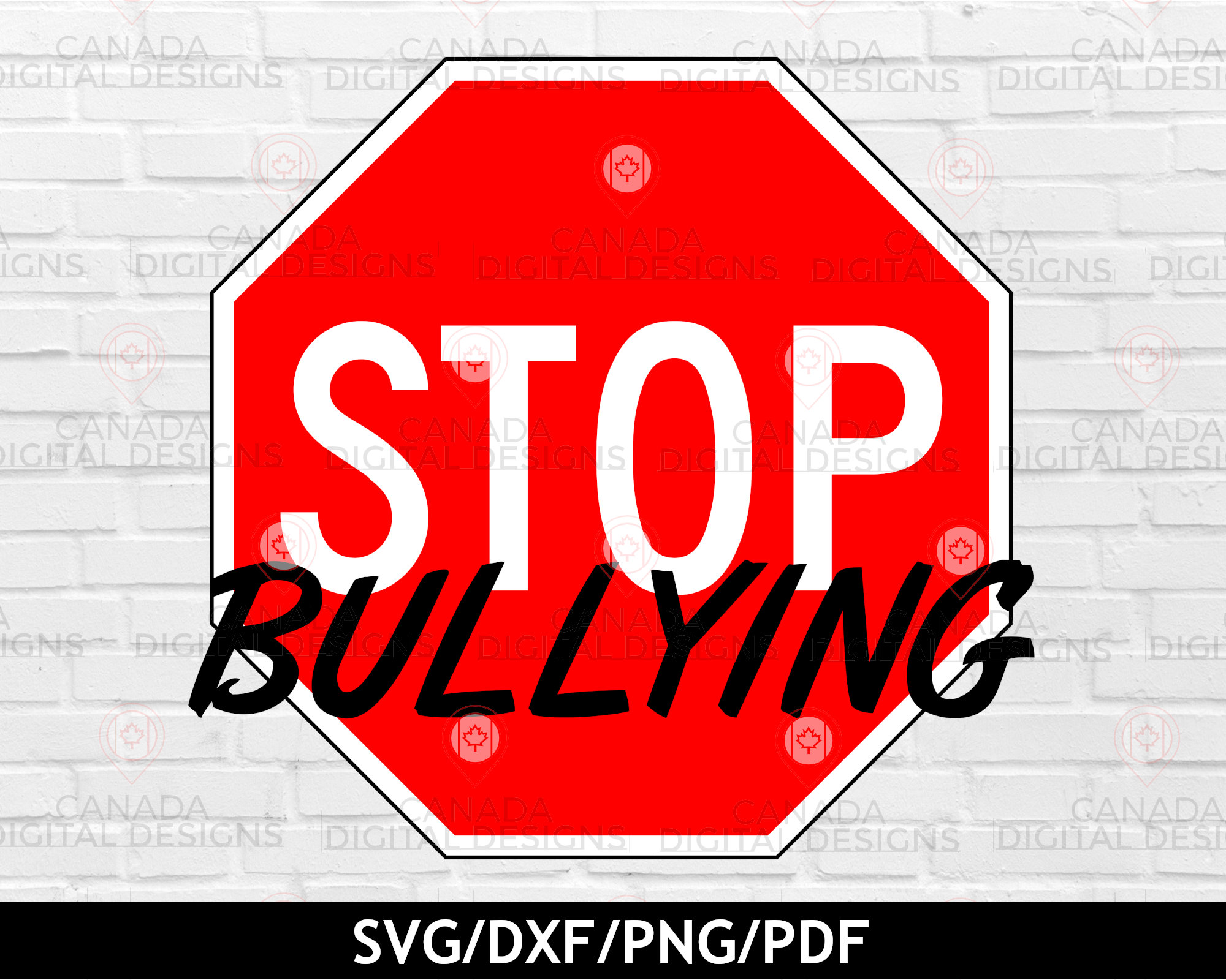 Stop Bullying svg Anti bullying design Stop sign svg Pink | Etsy