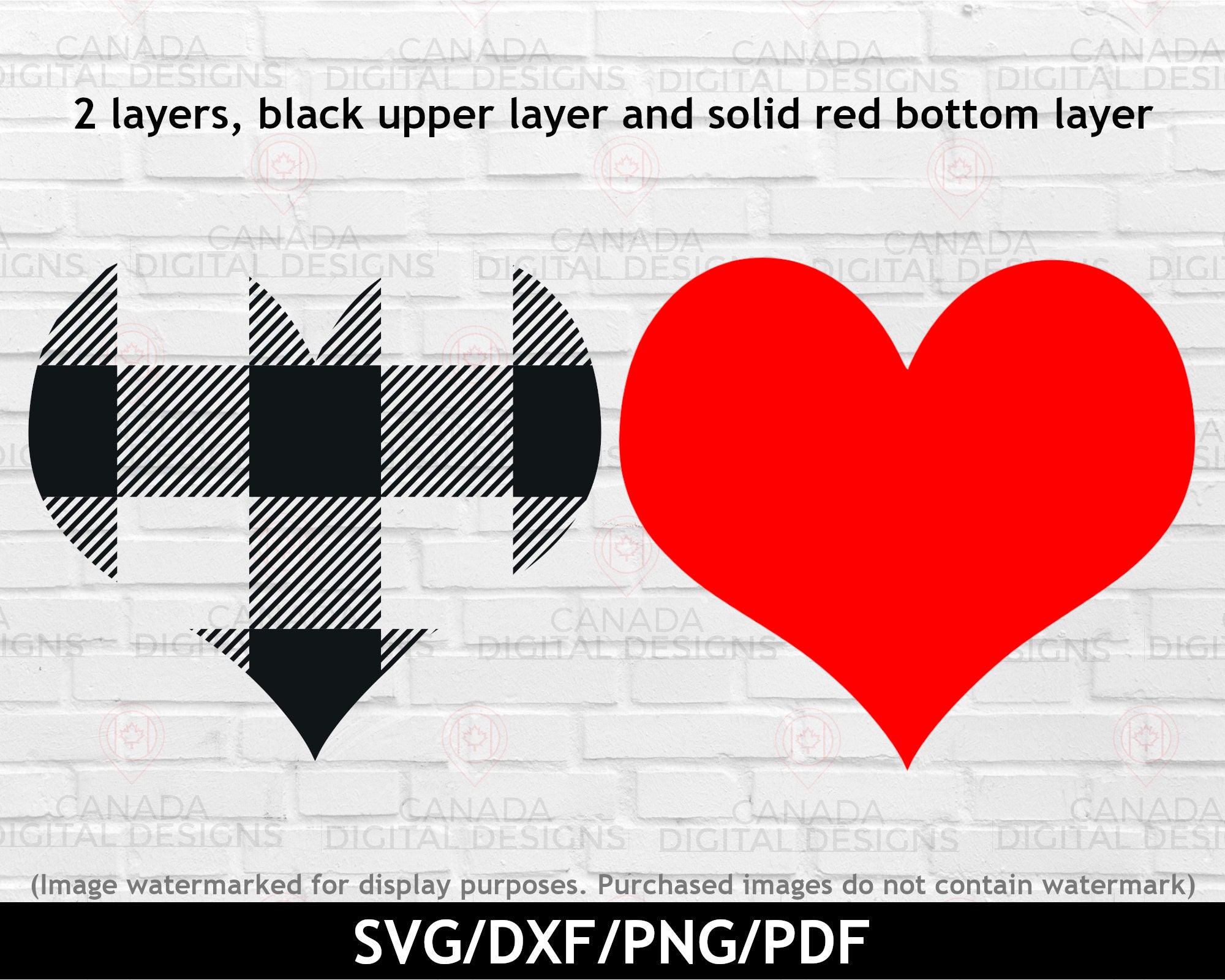 Buffalo Plaid Heart Svg Valentines Svg Buffalo Check Png | Etsy