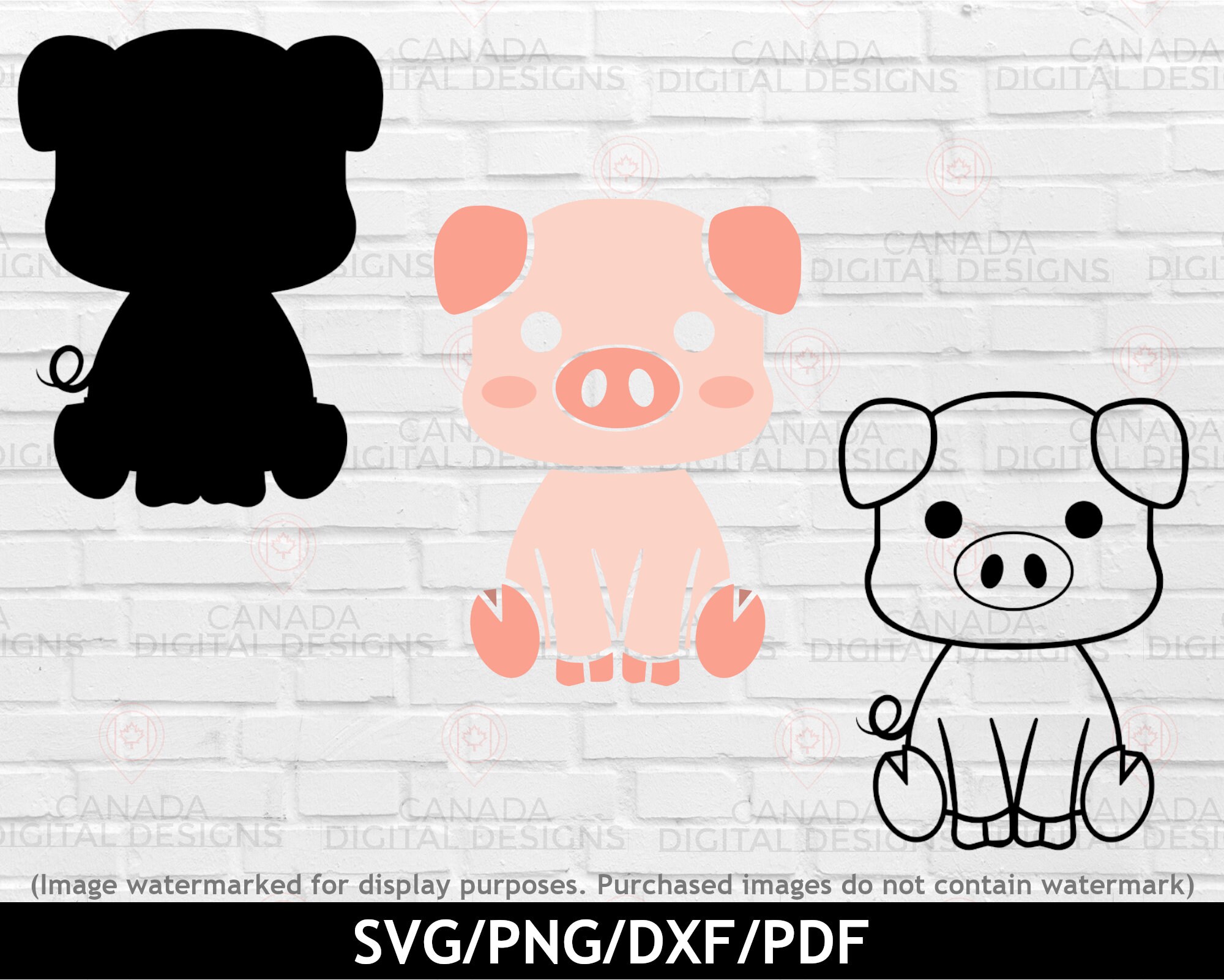 Cute Pig Svg, Farm Animal Svg, Cartoon Pig Clipart, Baby Pig Cut File ...
