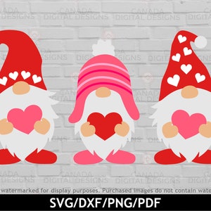 Valentine Gnome Svg Bundle, Valentine Gnomes Clipart, Valentine Svg ...