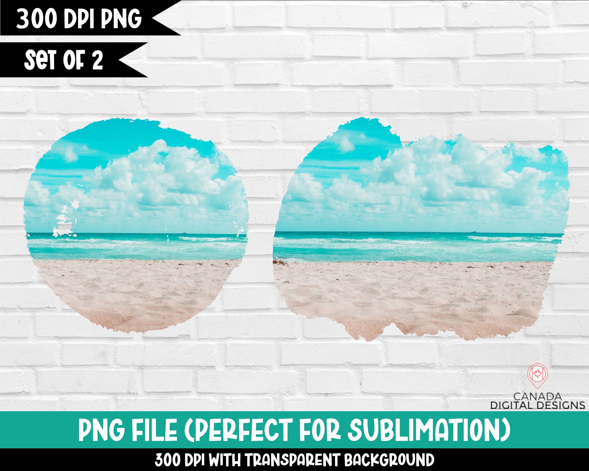 Beach Background Png, Tshirt Sublimation Design, Beach Landscape Png ...