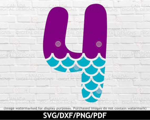 Mermaid Number 4 Svg Mermaid 4th Birthday Svg Birthday | Etsy