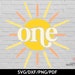 Sun One Svg Sun With Rays Svg Sun First Birthday Svg First - Etsy