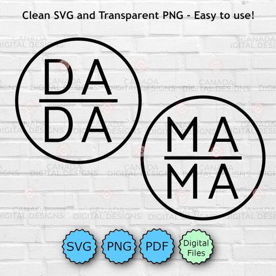 Mama Dada Svg Minimalist Svg Mom and Dad Cricut Cut File | Etsy