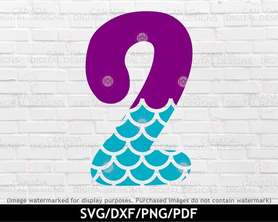 Mermaid number 2 svg Mermaid 2nd birthday svg Birthday | Etsy