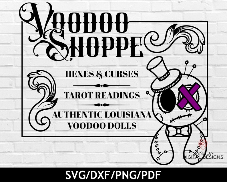 Voodoo Shop Sign Svg, Voodoo Doll Svg, Halloween Sign Svg, Witchy Svg ...