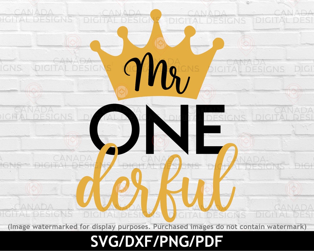 Mr One Derful Svg, Boy First Birthday Svg, Crown Svg, Boys 1st Birthday ...