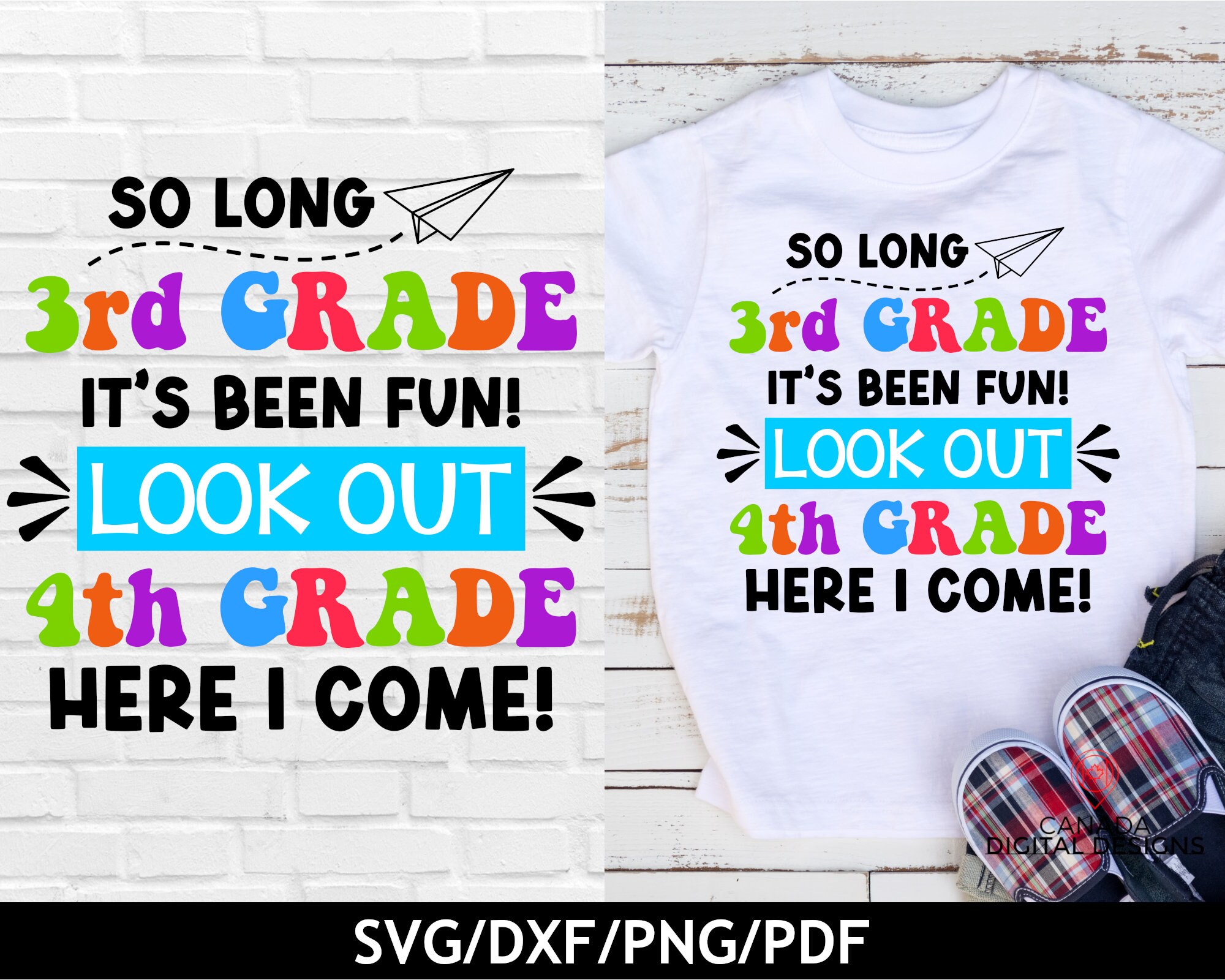 So Long 3rd Grade Svg, Watch Out 4th Grade Here I Come Svg, Last Day of ...