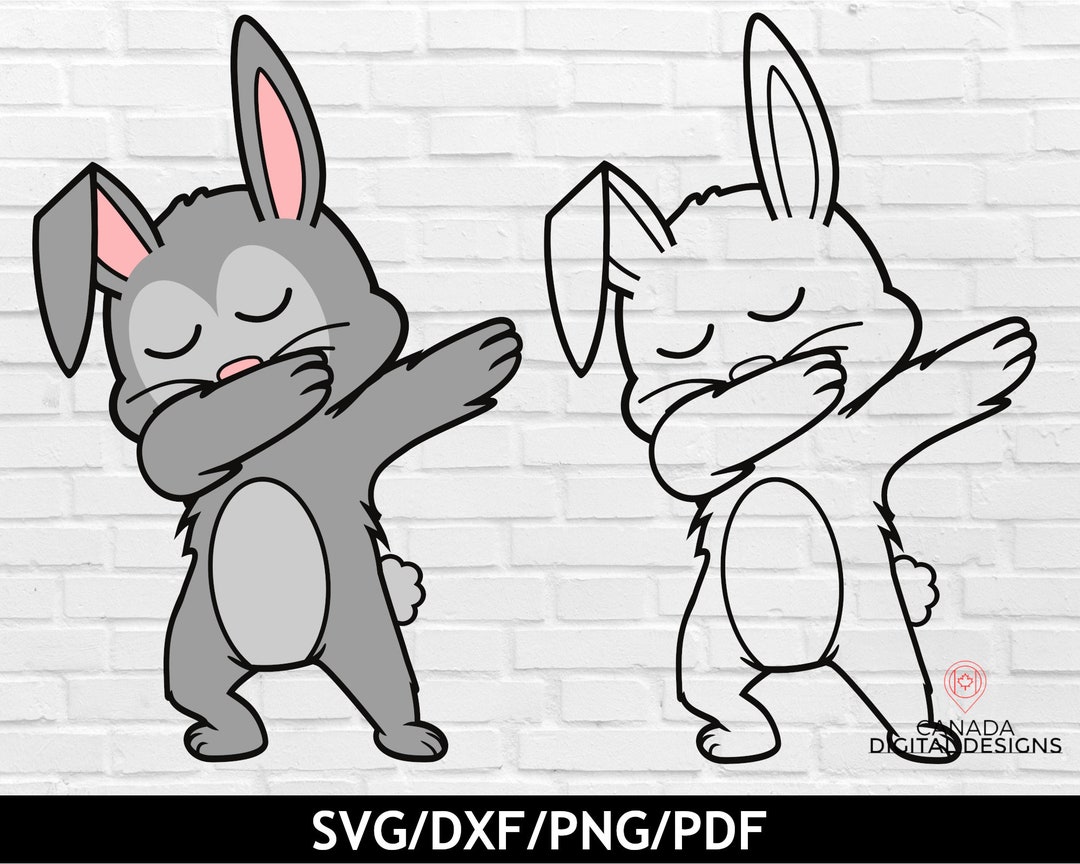 Dabbing Rabbit Svg, Cool Easter Bunny Clipart, Cartoon Bunny Svg, Kids ...
