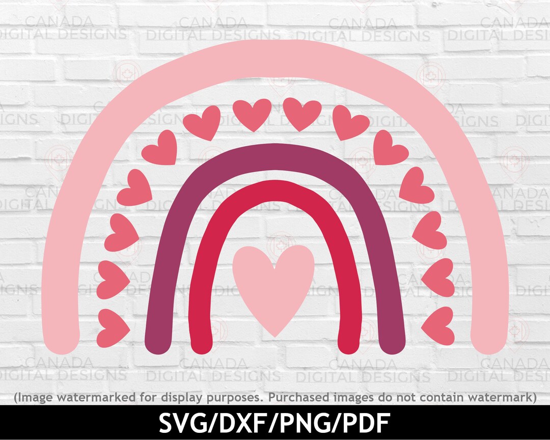 Heart Rainbow Svg, Boho Rainbow Svg, Valentines Rainbow Svg, Kids ...