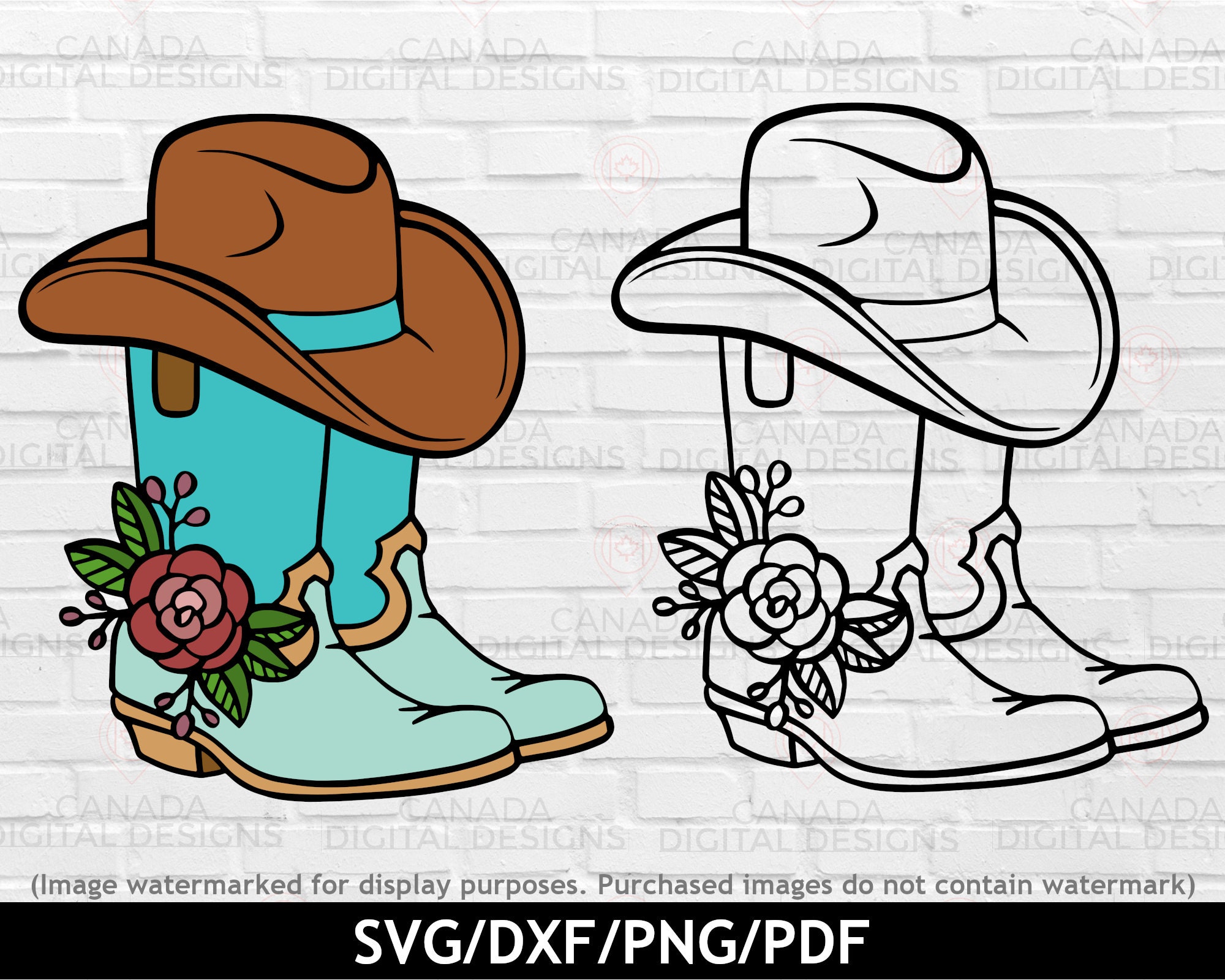 Botas vaqueras svg Western svg Botas Vaquera png Sombrero | Etsy México