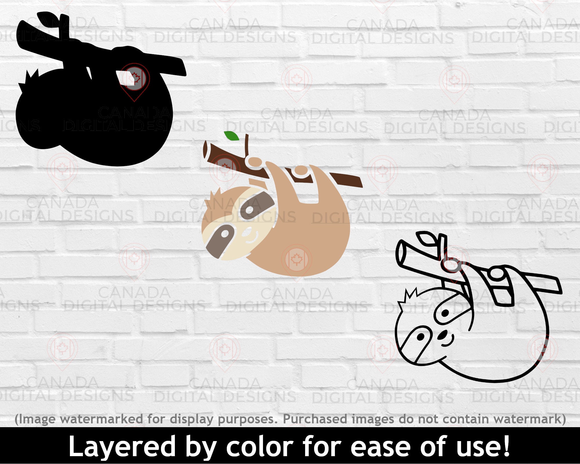 Sloth Svg Cute Sloth Svg Jungle Animal Svg Layered Sloth - Etsy