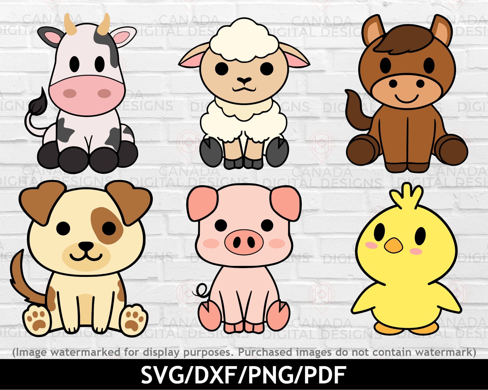 Farm Animals Svg Bundle Farm Clipart Bundle Cow Sheep Horse | Etsy