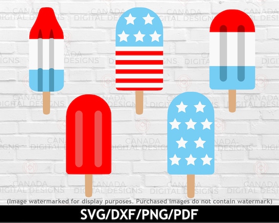Papercraft Rocket Popsicle Svg Fourth Of July Svg 4th of July Popsicle ...