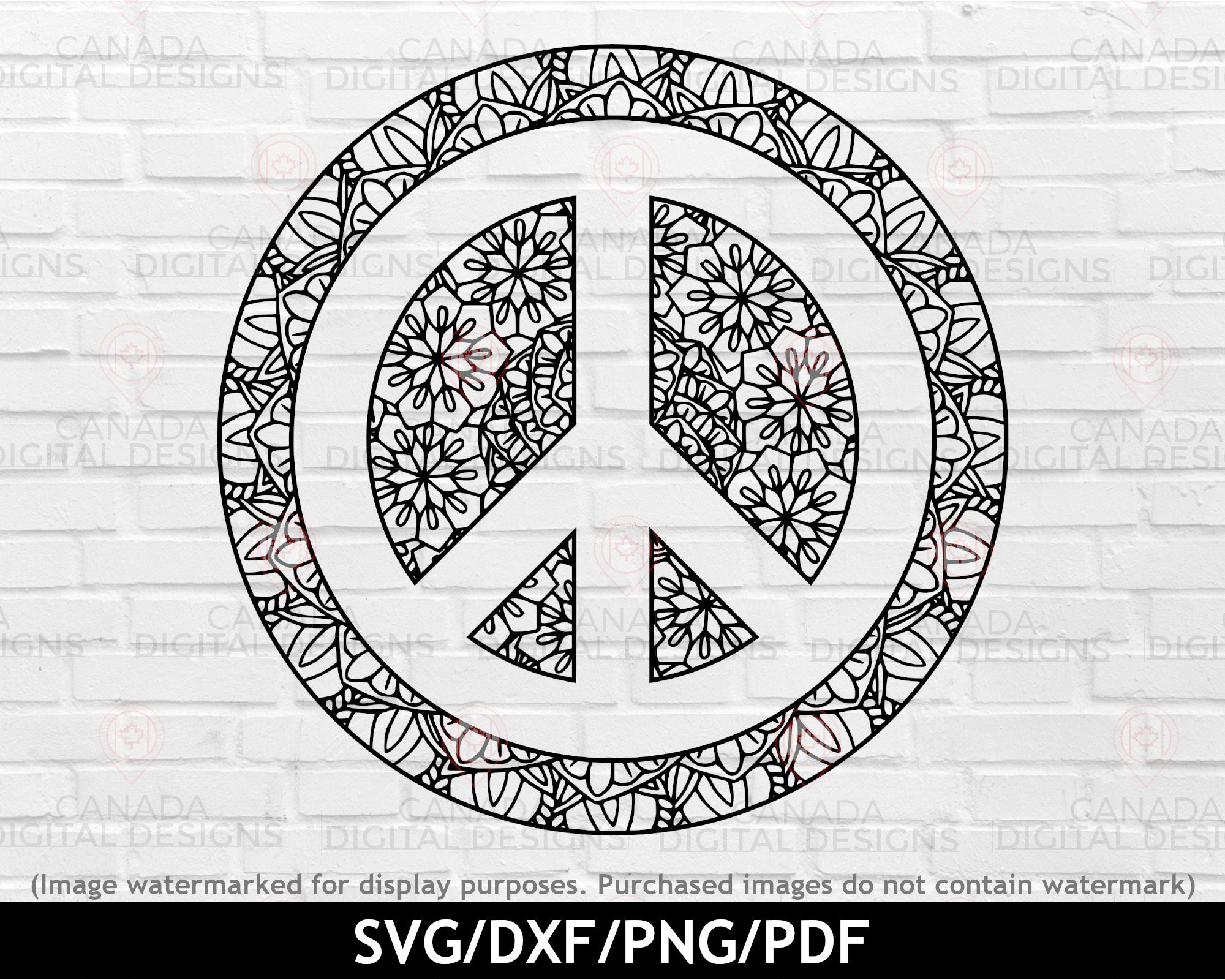 Peace Sign Mandala Svg, Intricate Svg, Mandala Art, Peace Sign Svg ...