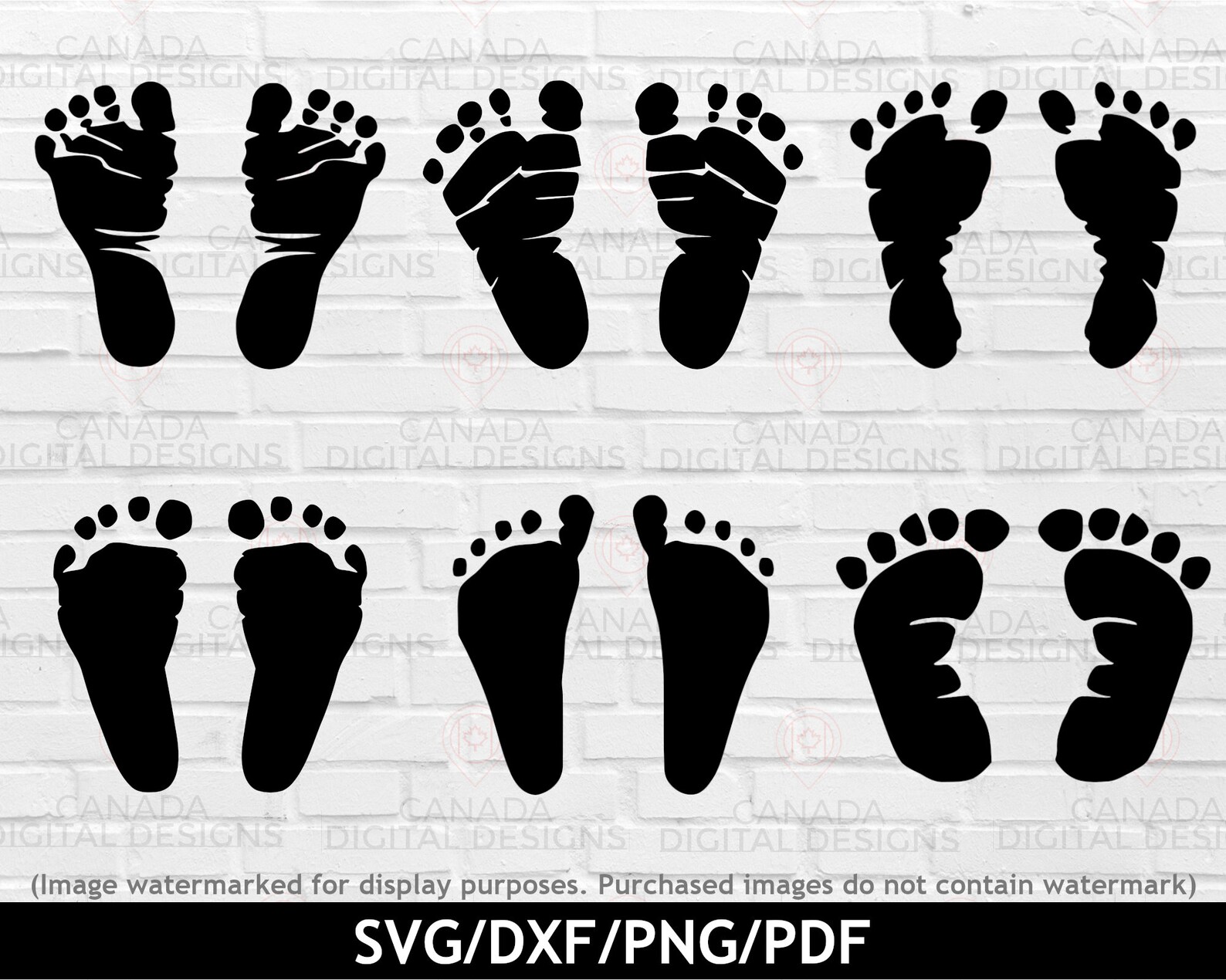 Baby Feet Svg Bundle, Baby Feet Print Clipart, Baby Foot Svg, Baby Feet ...