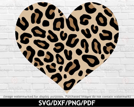 Cheetah Heart Svg Valentine Clipart Valentine Svg Tumbler | Etsy