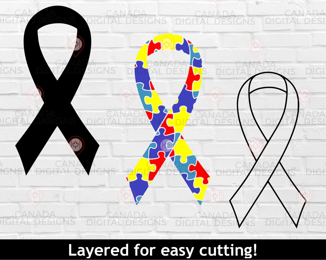 Autism Ribbon Svg Autism Awareness Svg Puzzle Ribbon Svg - Etsy Canada