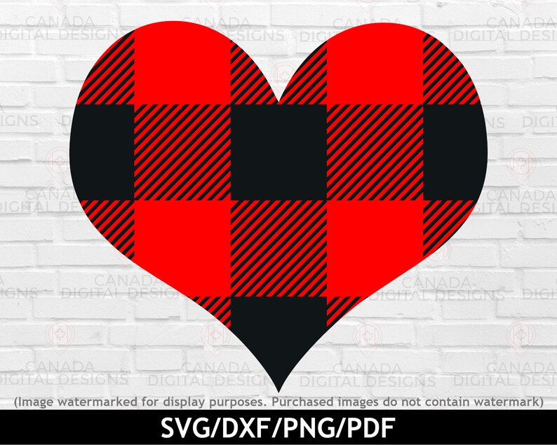 Buffalo Plaid Heart Svg Valentines Svg Buffalo Check Png | Etsy