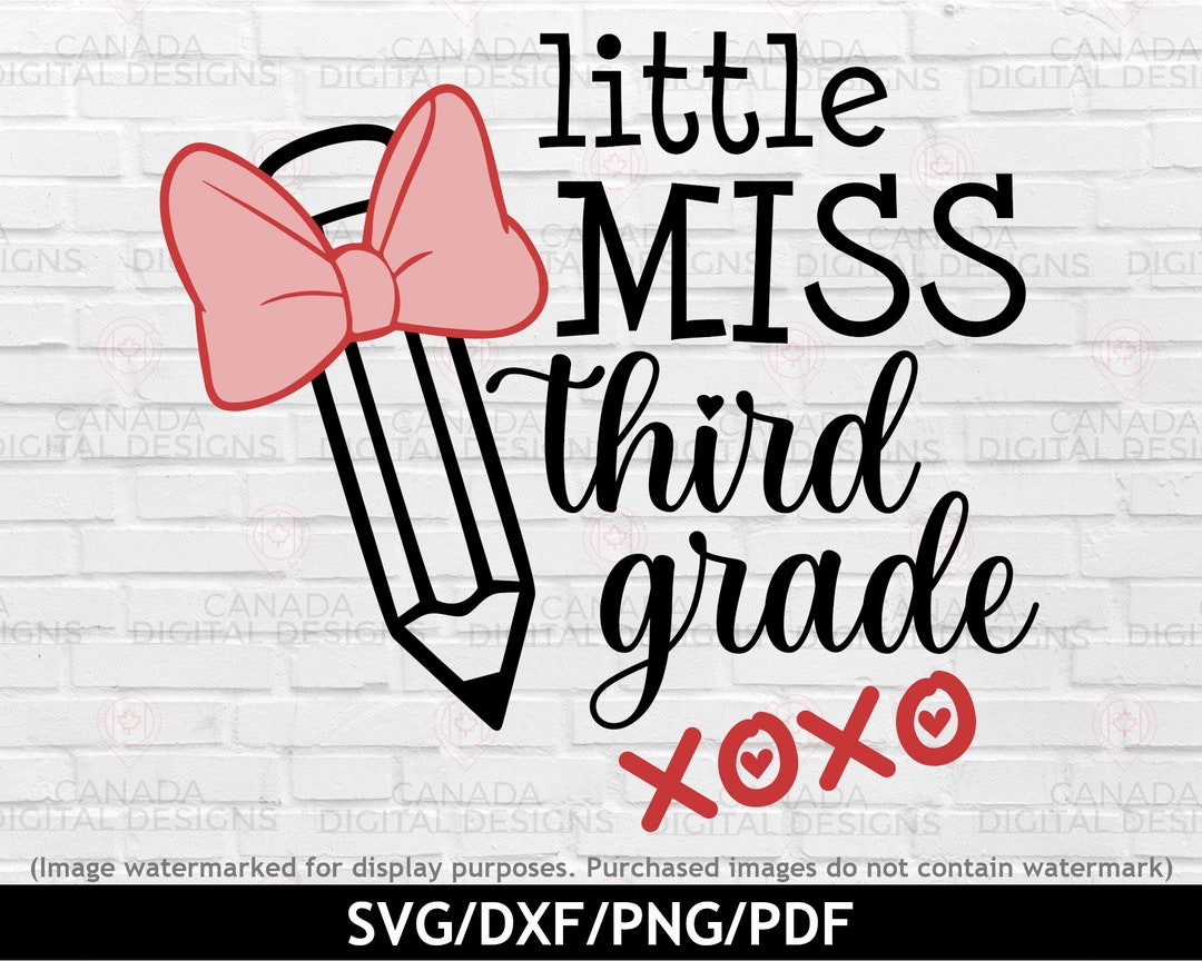 Little Miss Third Grade Svg, Back to School Svg, 3rd Grade Svg, Cute ...