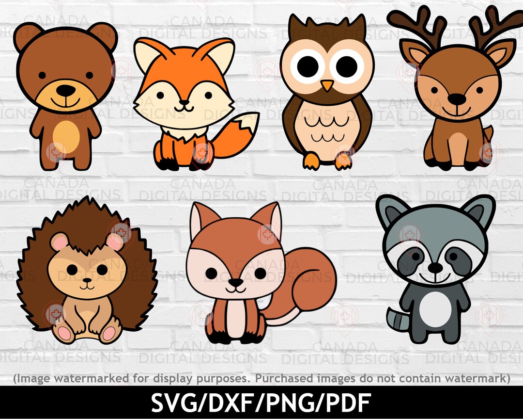 Woodland Animals Svg Bundle, Forest Animal Svg Bundle, Bear Fox Owl ...