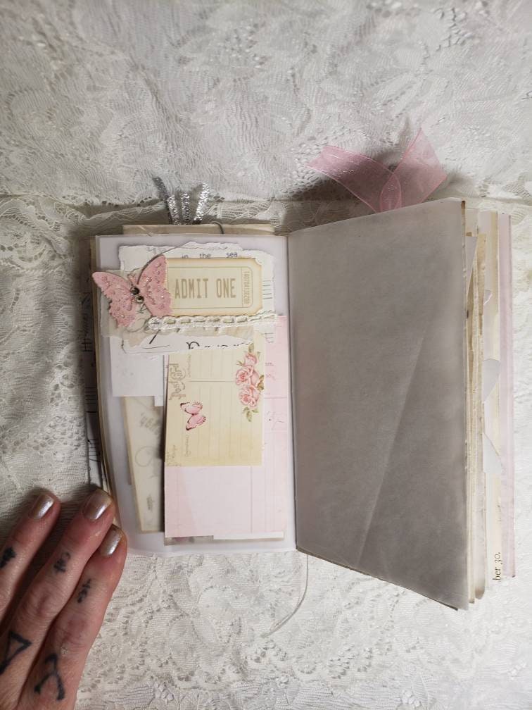Small Envelope Junk Journal, Mini Travelers Notebook, Shabby Chic - Etsy