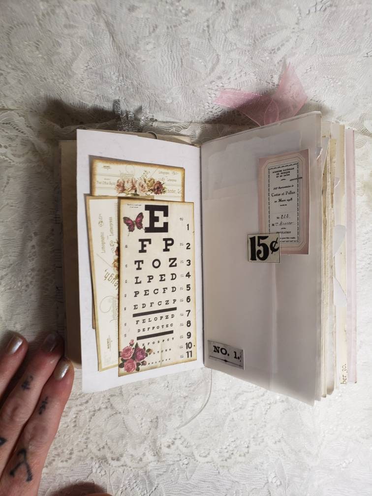 Small Envelope Junk Journal, Mini Travelers Notebook, Shabby Chic - Etsy