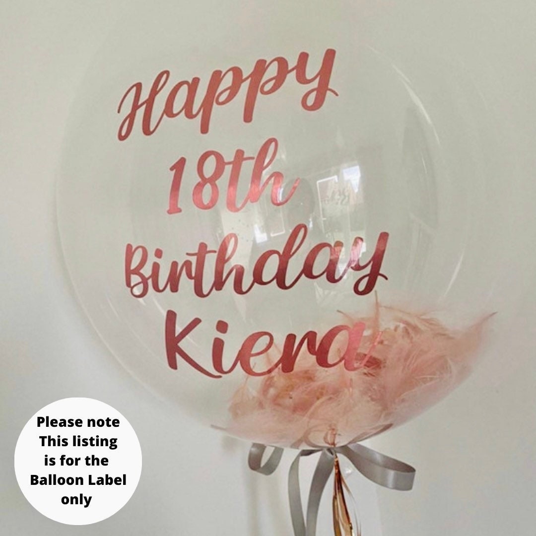 Personalised Balloon Label - DIY Balloon Decal/vinyl Sticker Only for ...