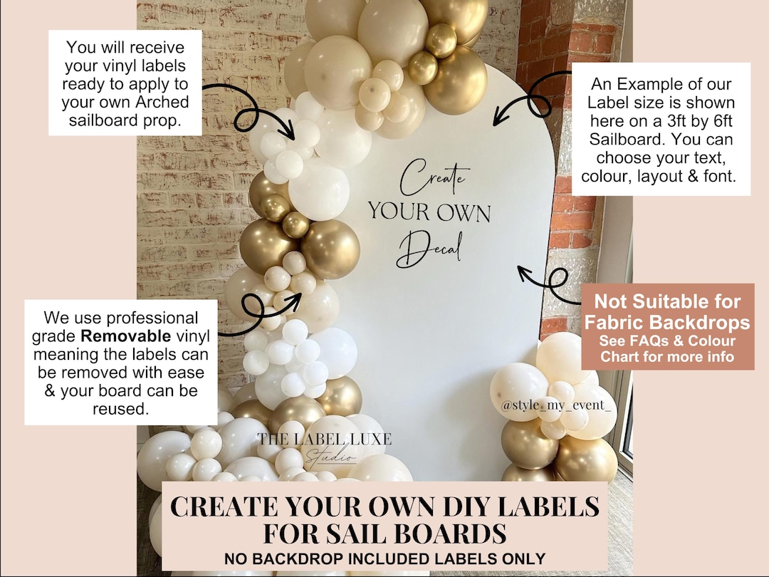 Custom Create Your Own Sailboard Vinyl Decal: DIY Arch Backdrop Sticker ...