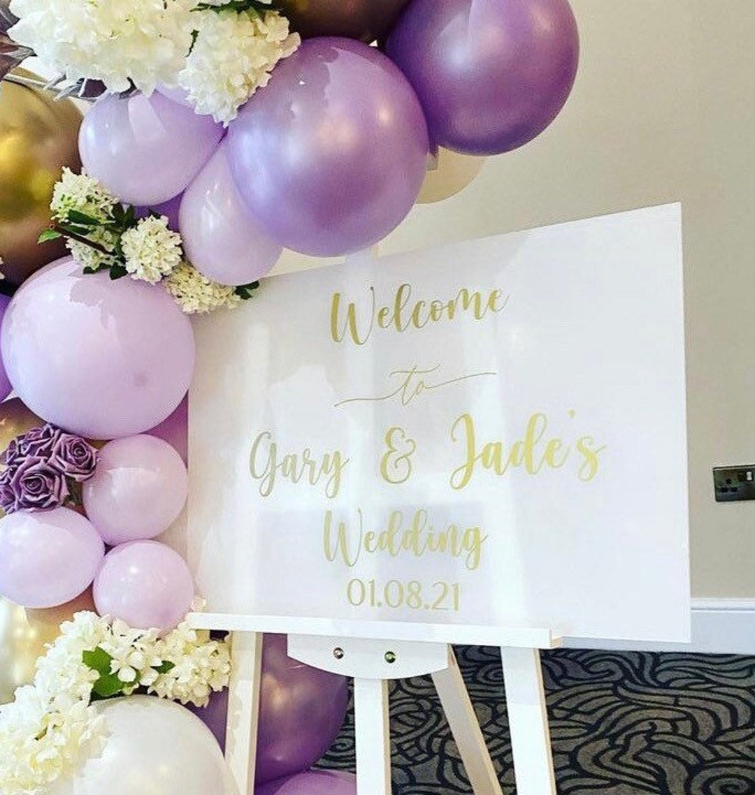 Wedding Sign Labels, DIY Welcome Sign Stickers, Wedding Day Decals ...