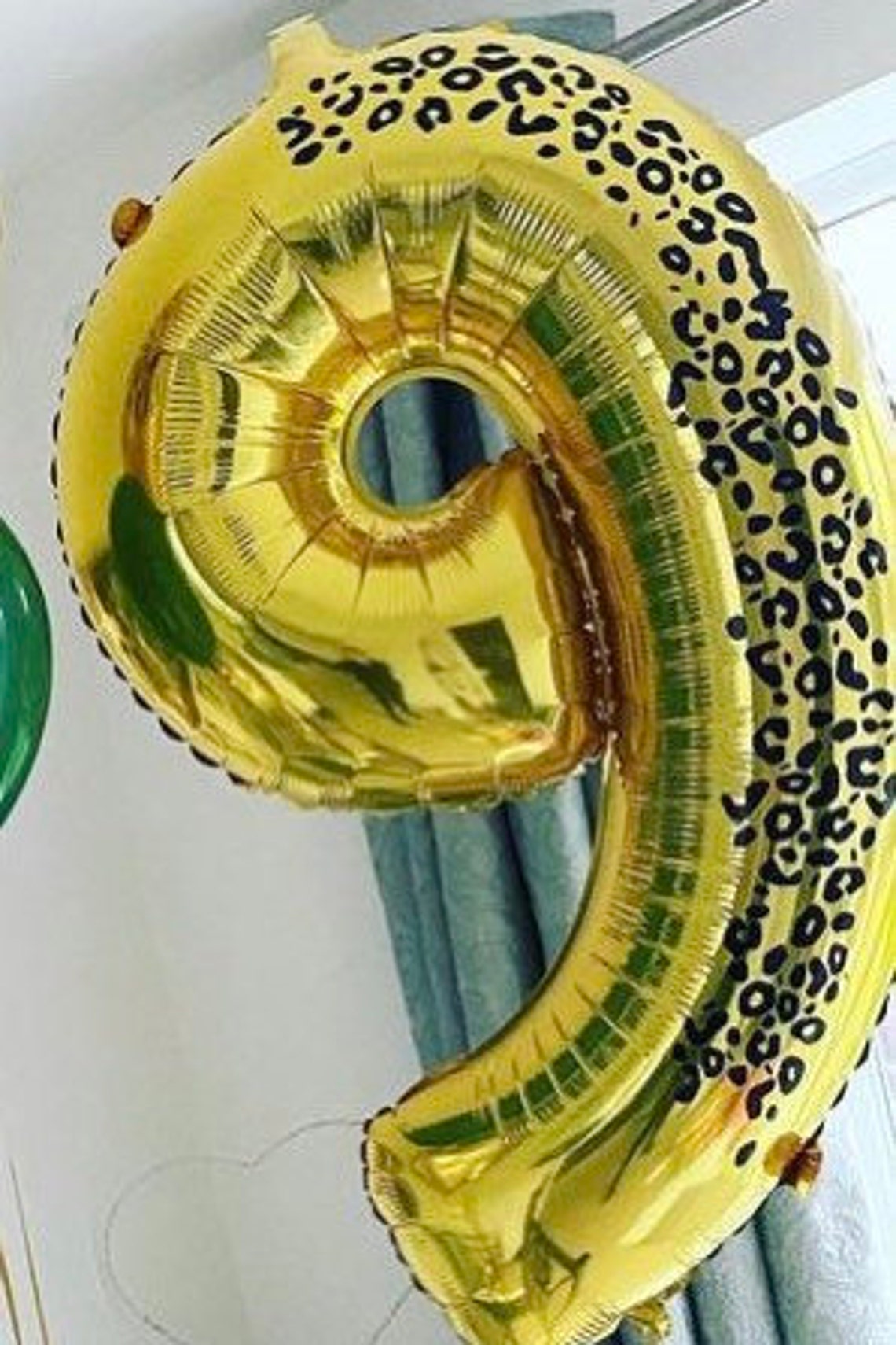 Personalised Number Balloon Label Leopard Print Pattern | Etsy