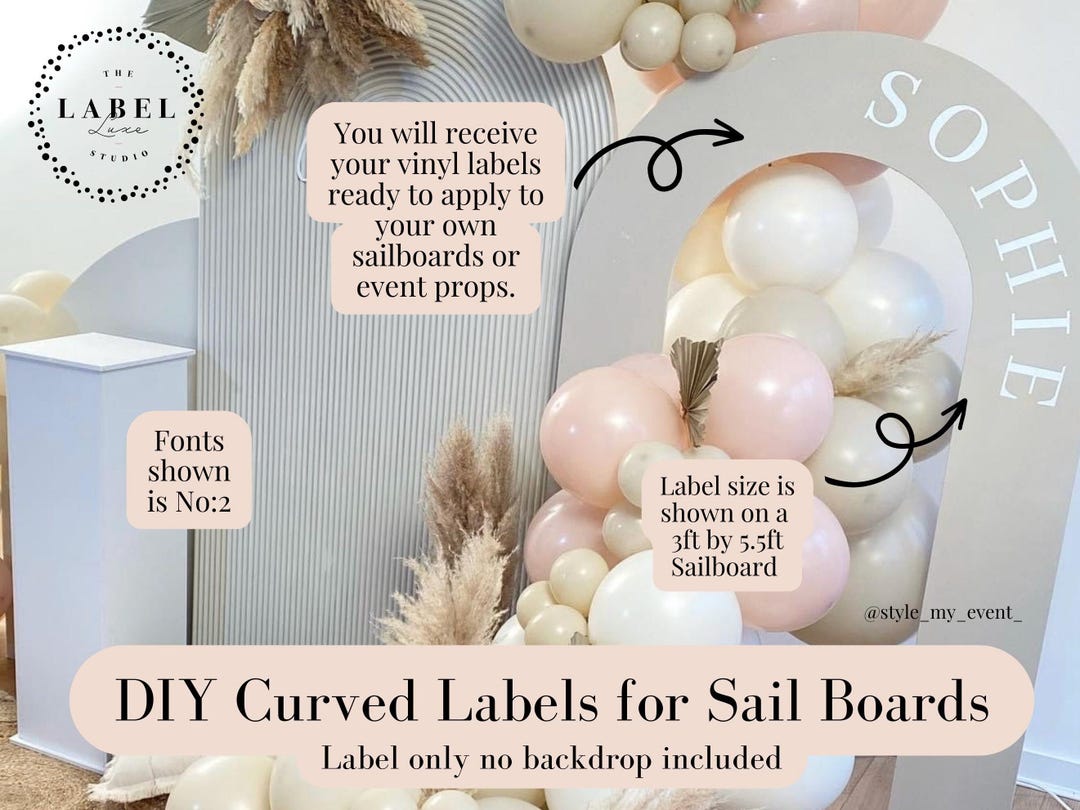 Create Your Own Curved Text Vinyl Decal Labels: Sticker for Arched ...