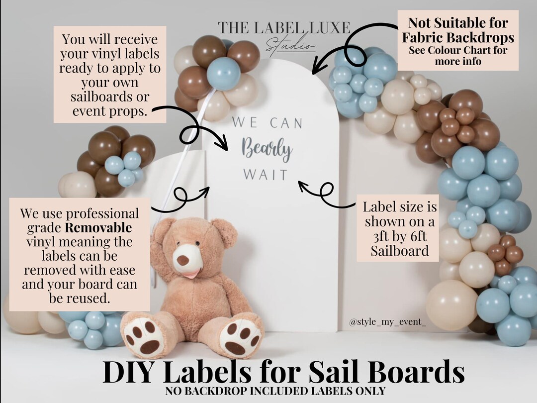 Sail Board Labels, DIY Stickers for Event Backdrops, Sail Board Vinyl ...