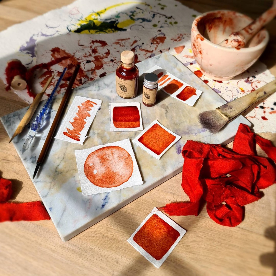 Madder Lake Scarlet Handmade Natural Red Ink Vegan-friendly - Etsy UK