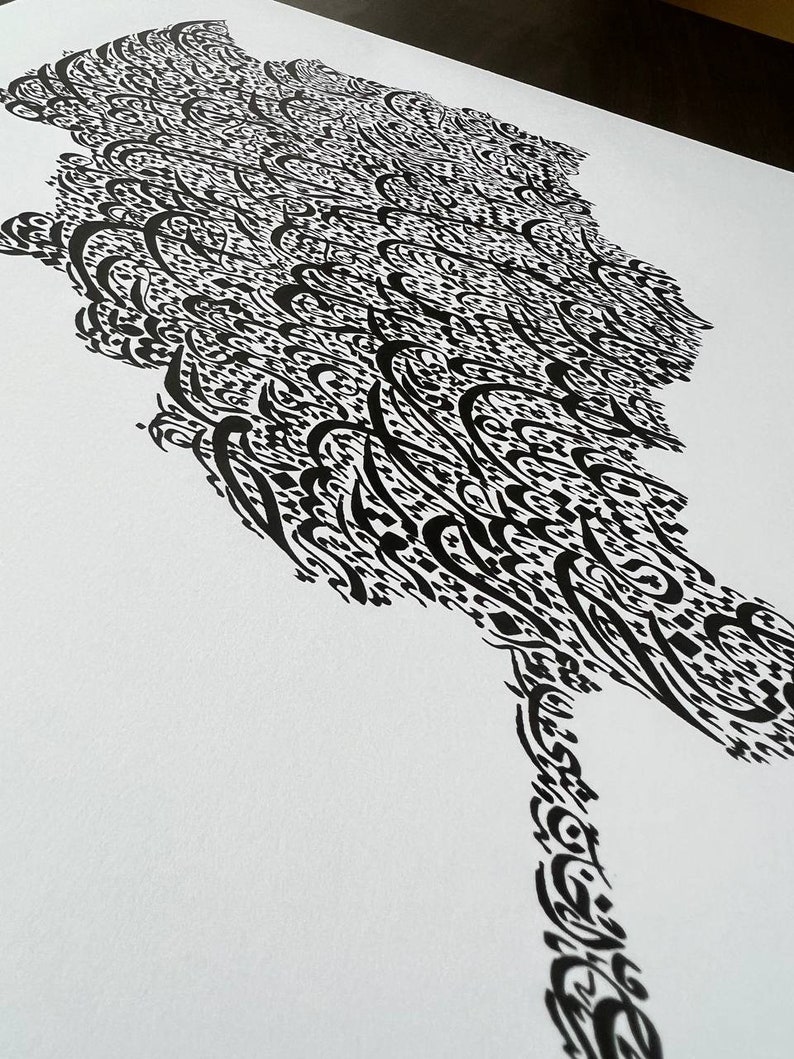 Calligraphy Print of Afghan Map With Place Names - Etsy