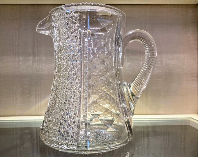 ANTIQUE HAWKES American Brilliant Cut Crystal Pitcher - Etsy