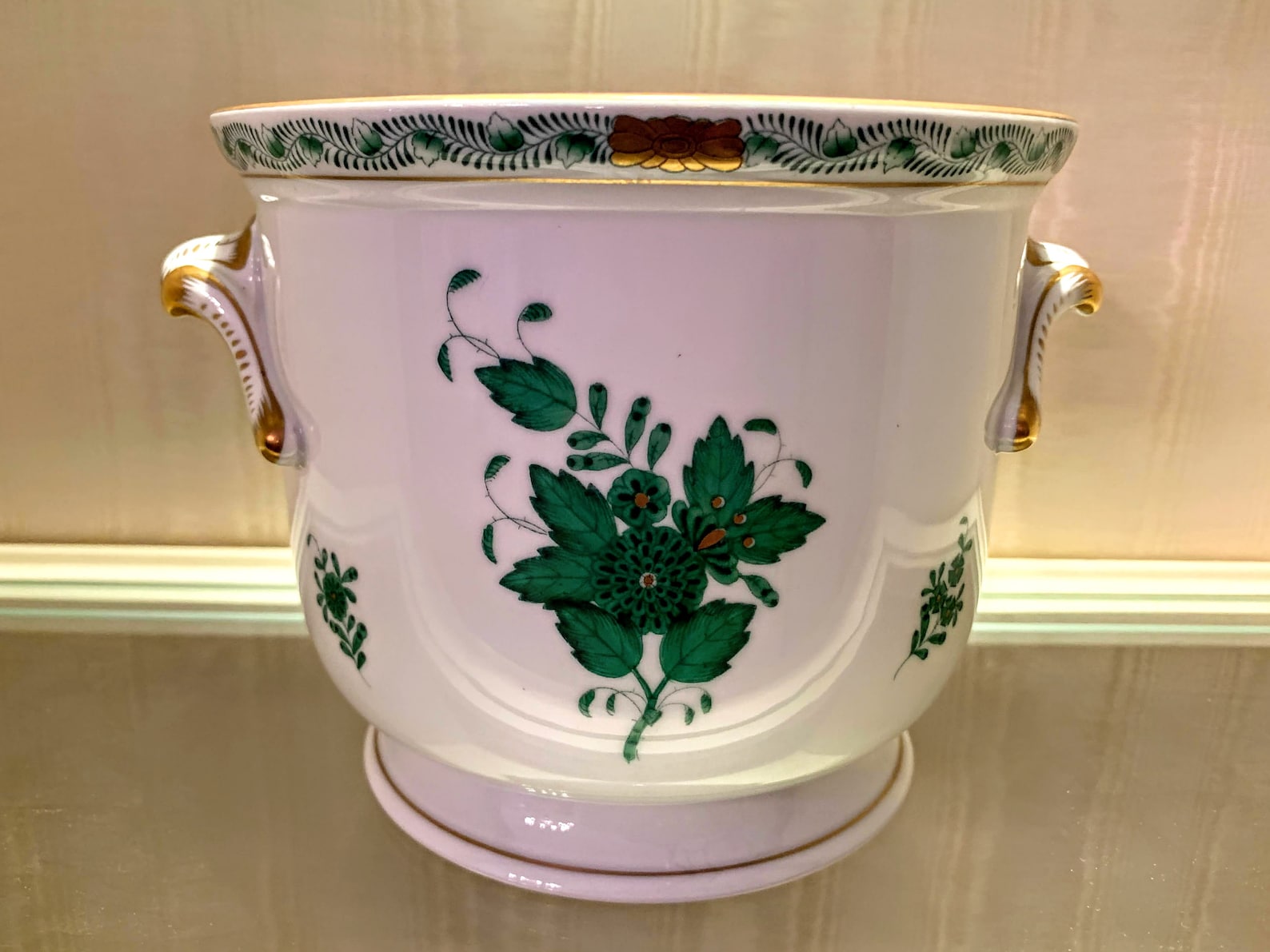 HEREND Chinese Bouquet Small Cachepot With Handles - Etsy