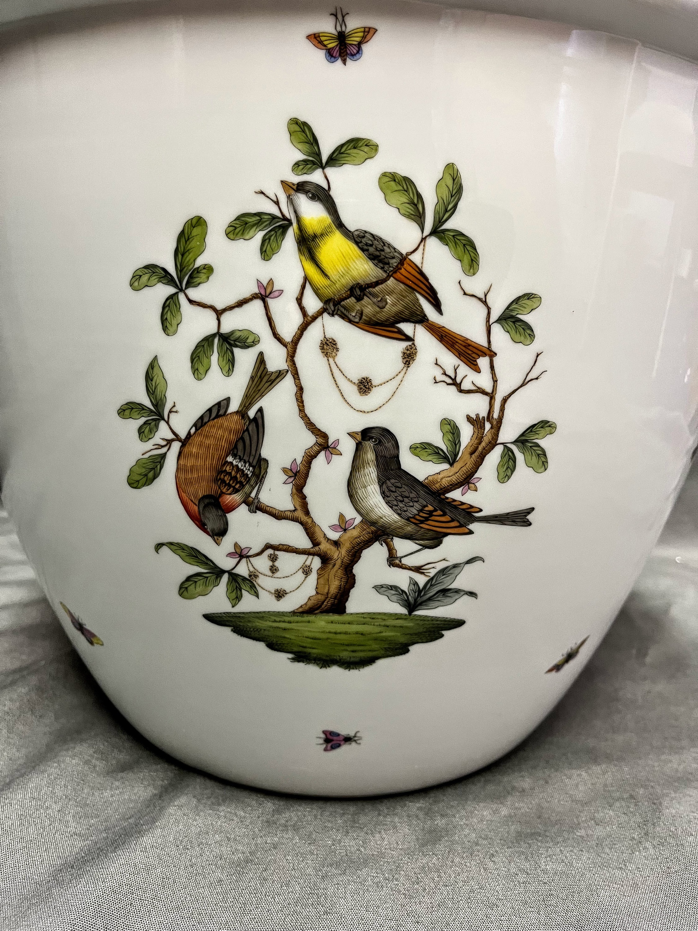 Rare Herend Rothschild Porcelain Cachepot, Extra Large Planter (16 Inch ...