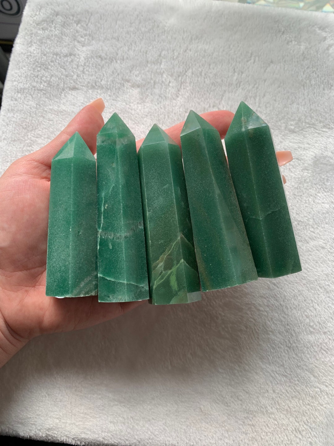 Green Aventurine Tower: Chakra Cleansing Crystal Point - Etsy