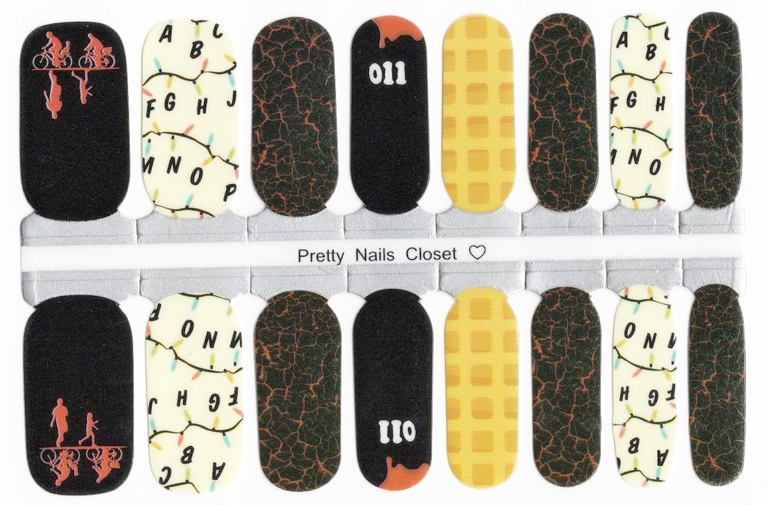 Stranger Things Nail Wraps 100% Nail Polish Stickers Nail Strips - Etsy