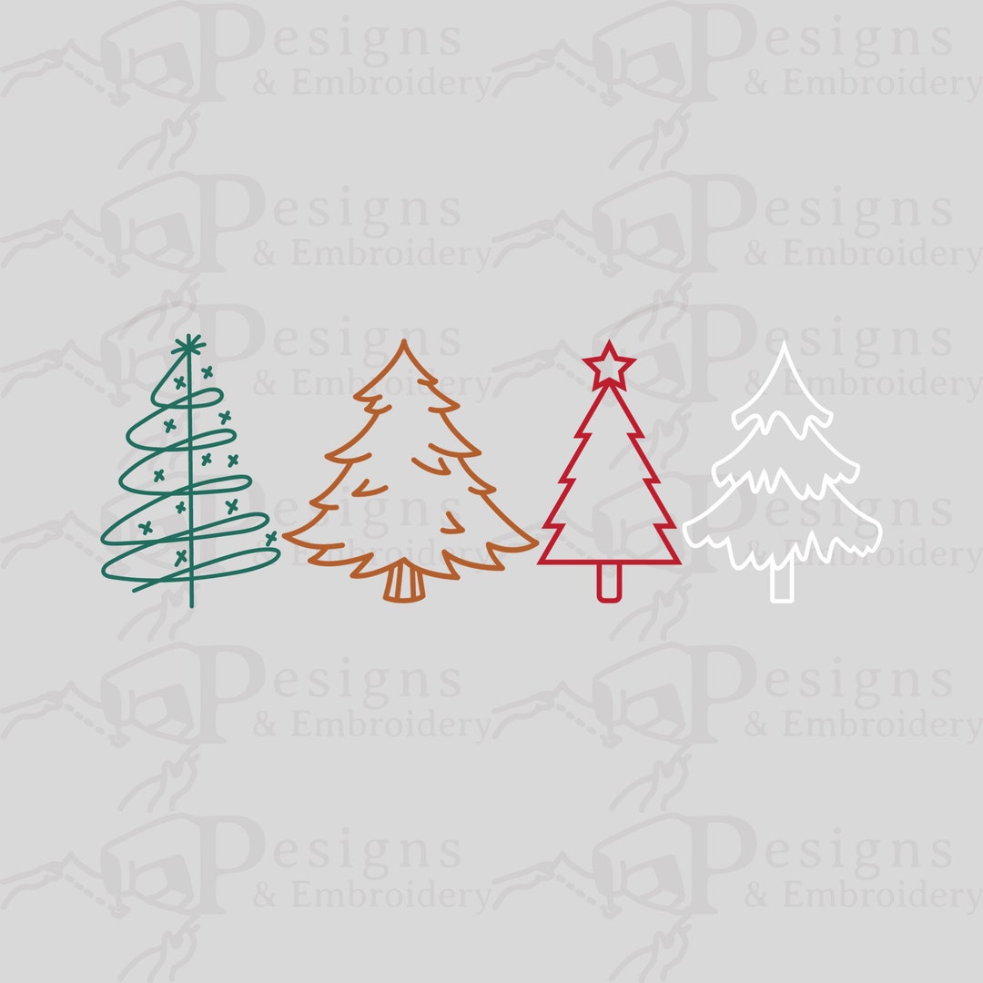 Christmas Trees Embroidery Designs for Machine Pes Dst Xxx Jef Holidays ...