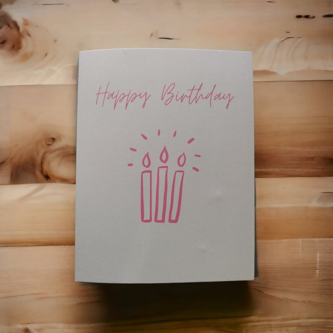 Happy Birthday Candles Card - Etsy