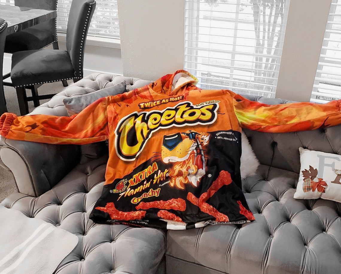 OVERSIZED BLANKET HOODIE Cheetos Bag / Plush Sherpa Giant Hooded ...
