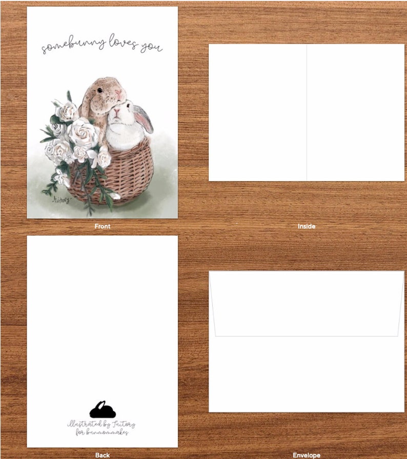 Bunny Greeting Cards Inside Blank - Etsy