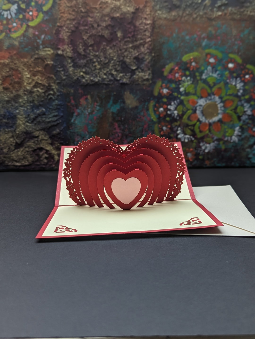 3D Heart Pop-up Card, Valentine, Wedding, & More - Etsy