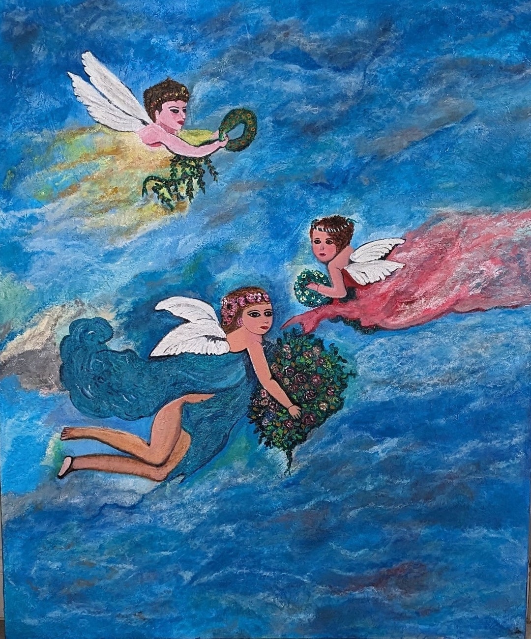 Angles in Sky Original Painting /handmade Painting / Acrylic Painting ...