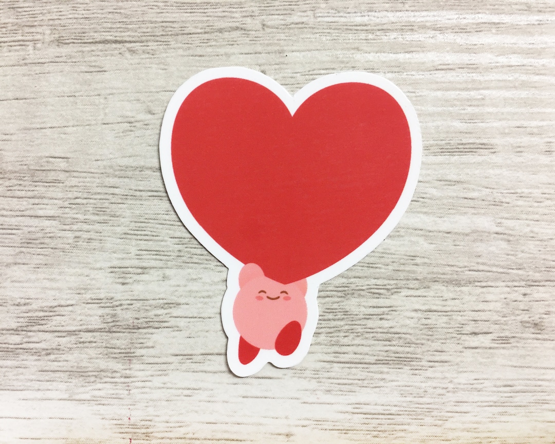 Weatherproof Sticker - Kirbo Heart - Etsy