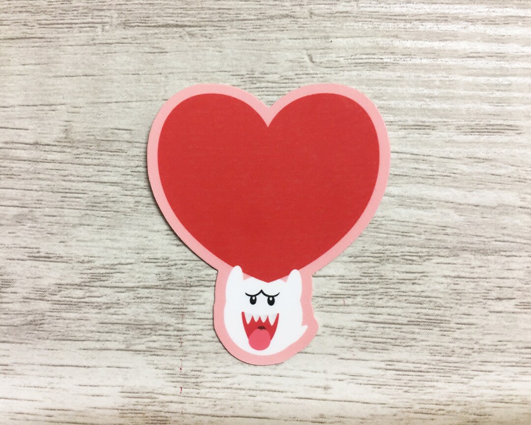 Weatherproof Sticker Boo Heart - Etsy