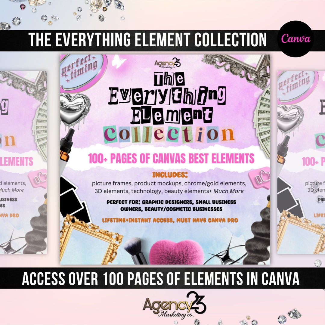 Canva Element Bundle, Canva Template, Canva Element Pack, Everything ...
