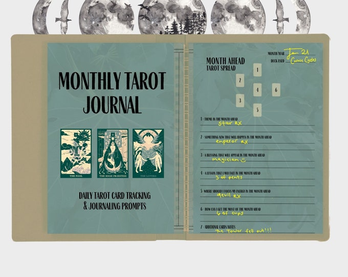 Monthly Tarot Journal Daily Tarot Card Tracking & Journaling | Etsy